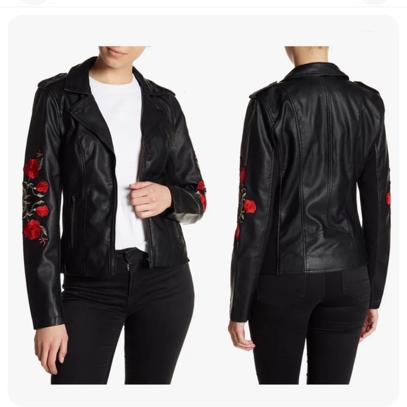 Sebby | Jackets & Coats | Sebby Collection Mob Wife Moto Embroidered ...